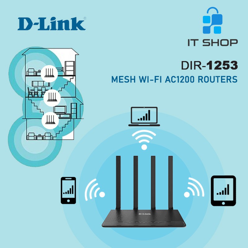 Jual D-Link Mesh DIR-1253 AC1200 MU-MIMO wi-fi gigabit router | Shopee ...