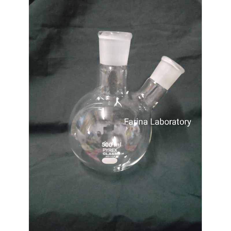 Jual Boiling Flask 2 Neck-Labu Didih 2 Leher 500ml Pyrex Class A ...