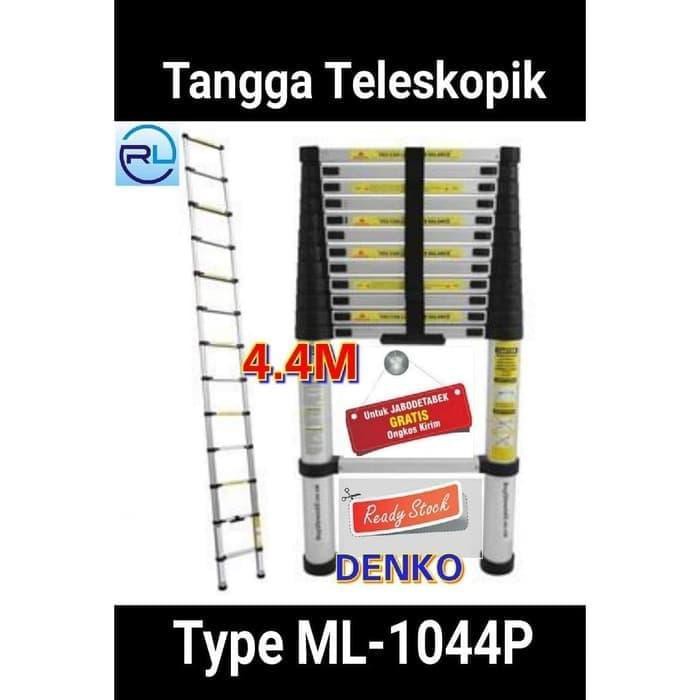 Jual Tangga Teleskopik 4.4 Meter Denko ML1044 Tangga 4.4M Single tools ...