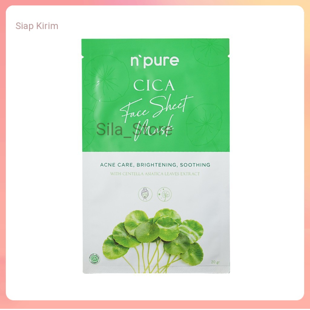 Jual Sila - NPURE Centella Asiatica Sheet Mask / MASKER KERTAS WAJAH ...