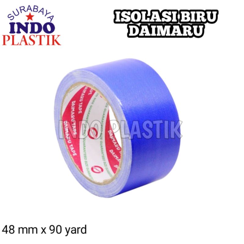Jual selotip isolasi lakban daimaru warna biru plastik opp 100 meter | Shopee Indonesia