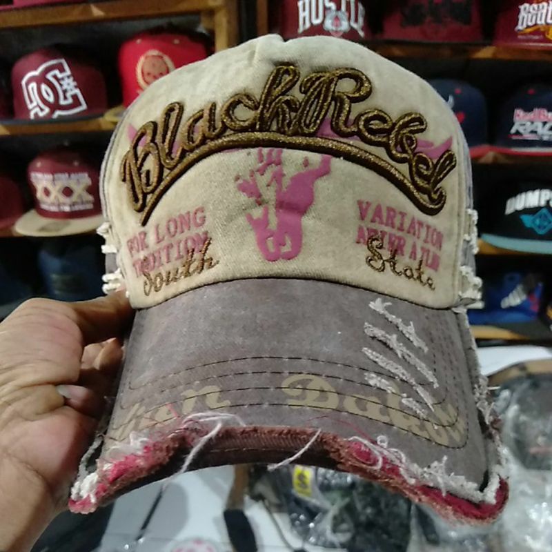 Jual TopiBlack Rebel Model Korea Topi cowok cewek import black label ...