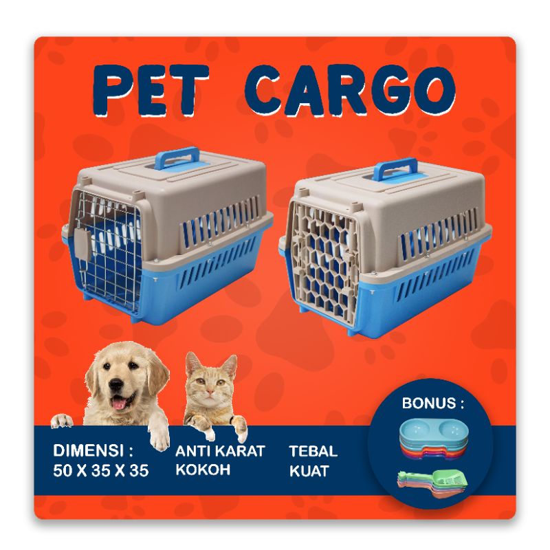 Jual Pet Cargo - Pet Carrier - Box Kucing (GRATIS TEMPAT MAKAN ATAU ...