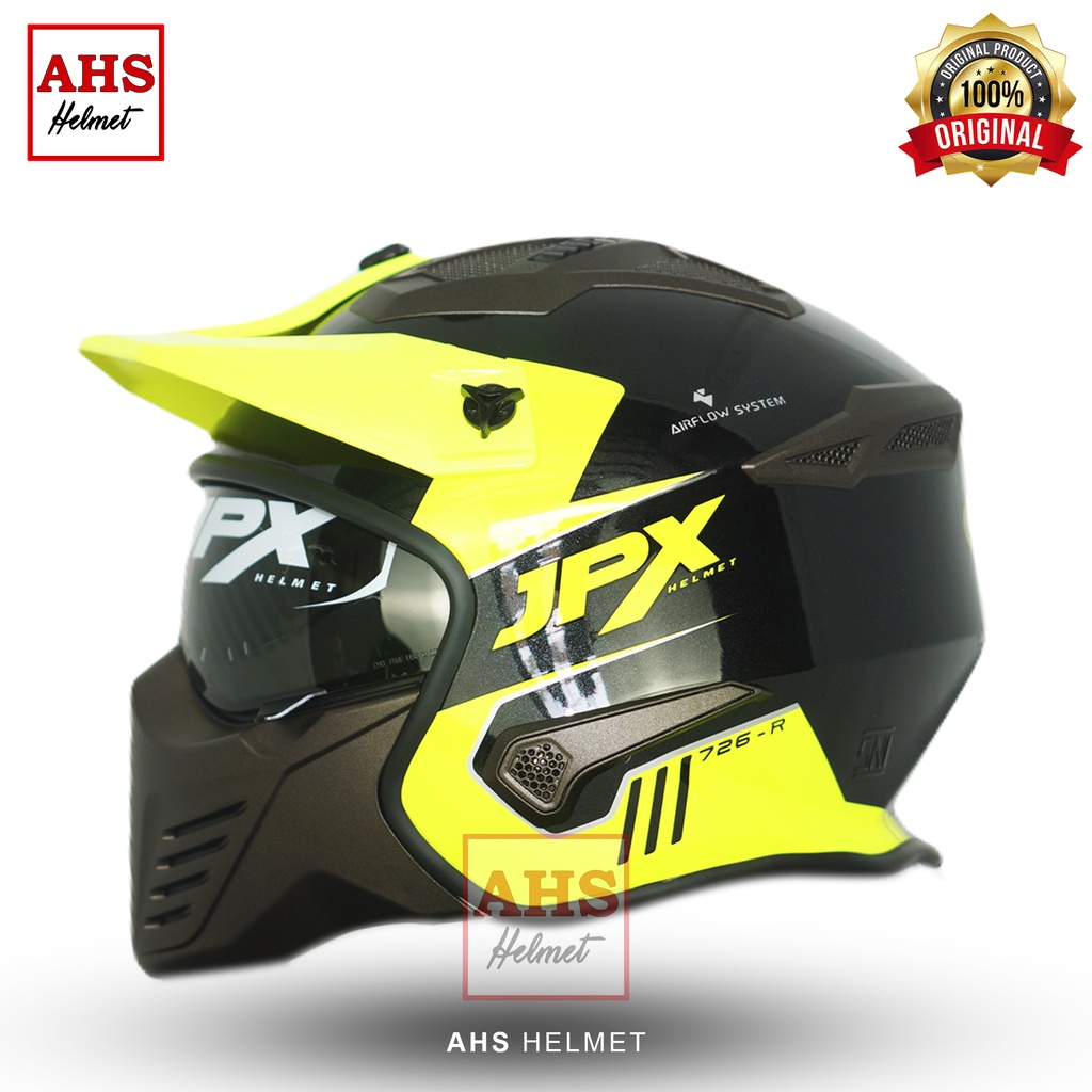 Jual JPX MX 726R MOTOCROSS DUAL MODE DENGAN INNER VISOR SOLID ORIGINAL SNI | Shopee Indonesia