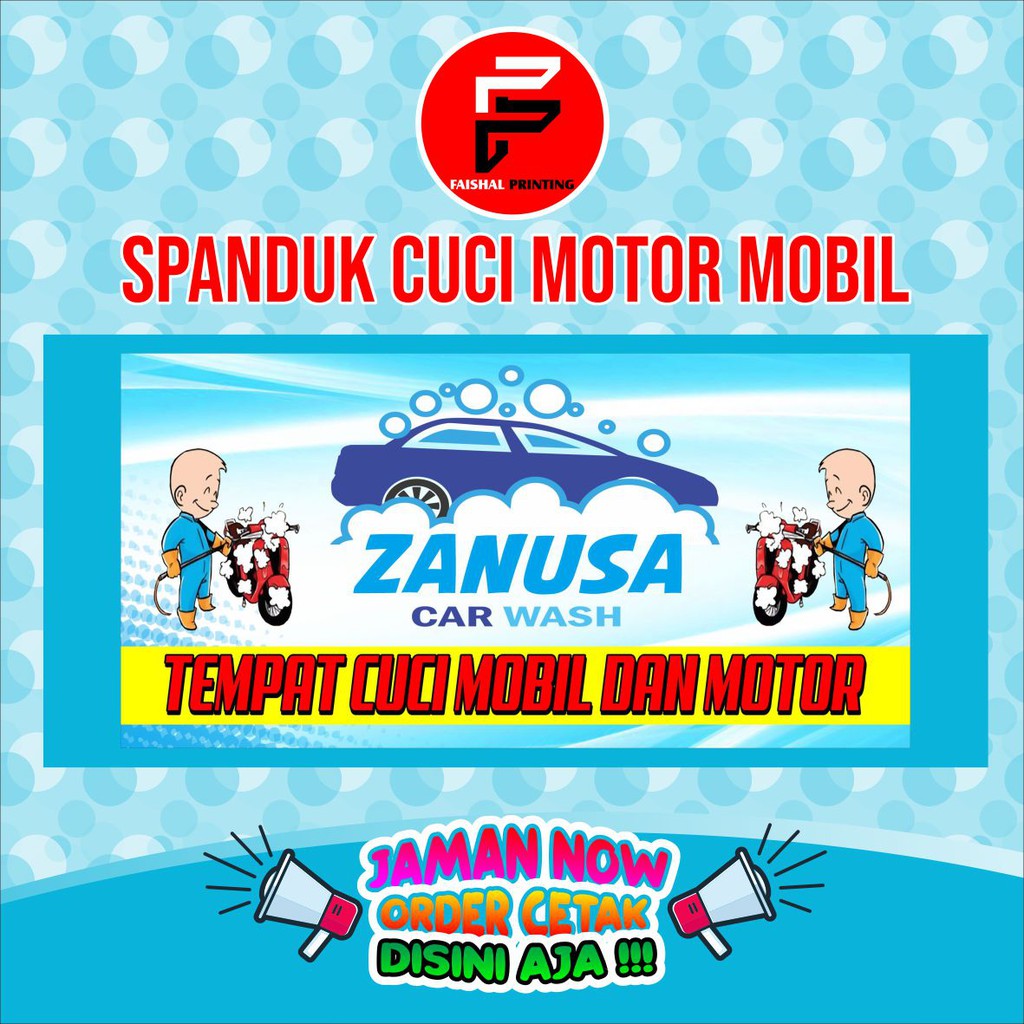 Jual Spanduk, Banner, Backdrop Usaha Cuci Motor ukuran 3 x 1 m | Shopee ...