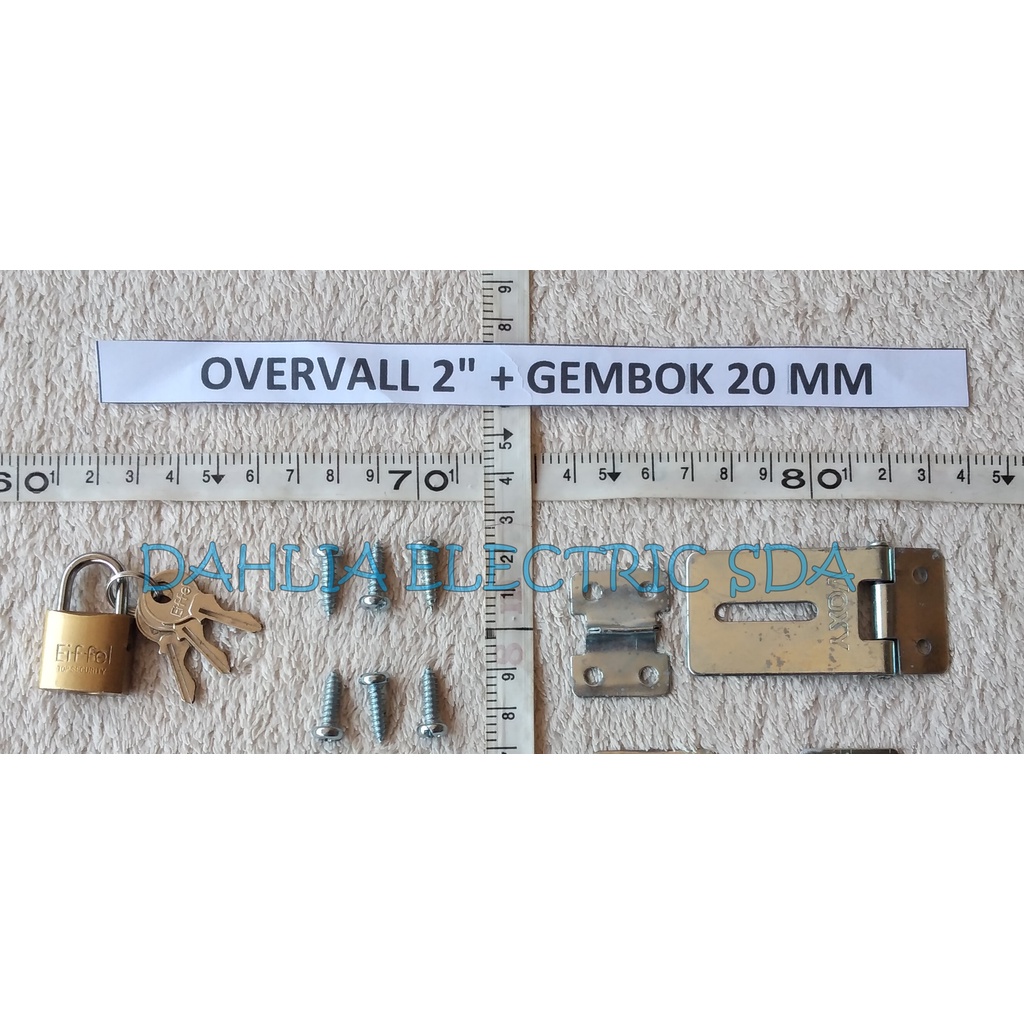 Jual OVERVALL 2 INCH + GEMBOK 20MM + SEKRUP JP 8 x 5/8 | Shopee Indonesia