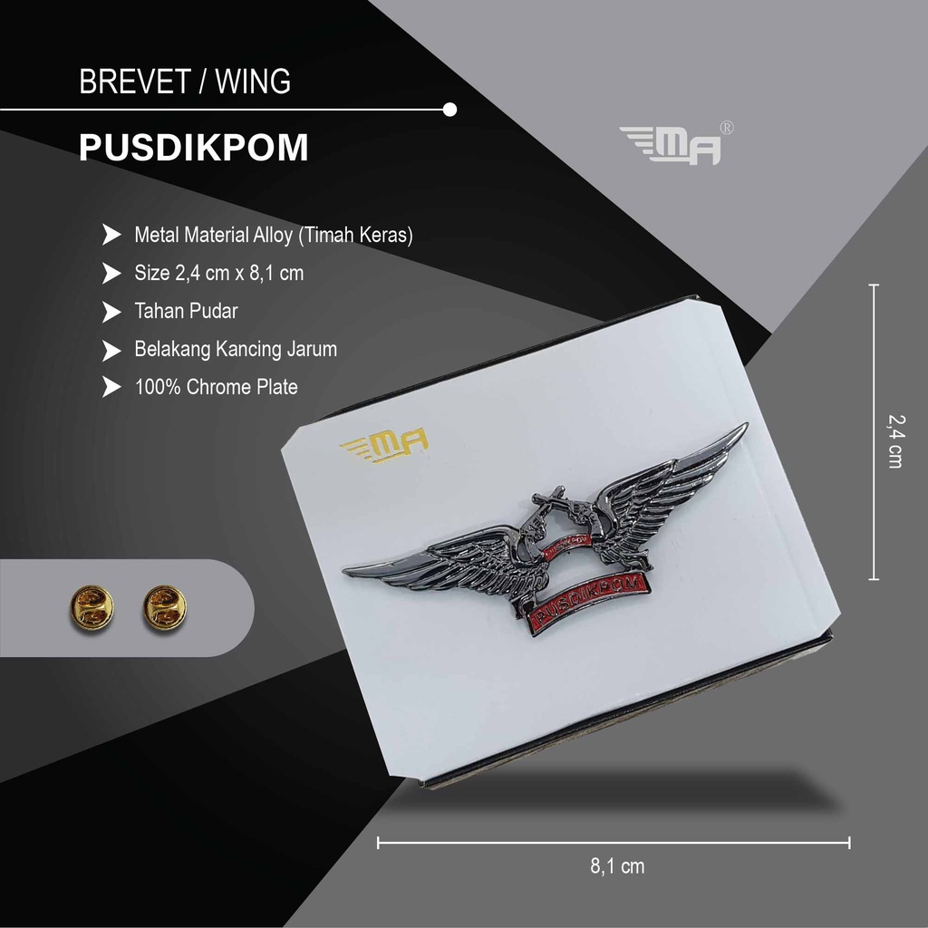 Jual WING PUSDIKPOM PDH BRIVET BREVET PIN | Shopee Indonesia