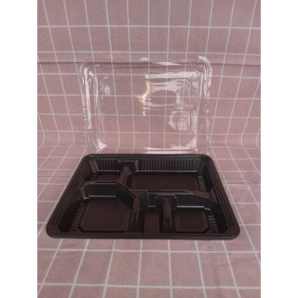 Jual 10pcs Mika Bento 5 Sekat - Hitam Ukuran Jumbo Besar / Kotak Makan ...