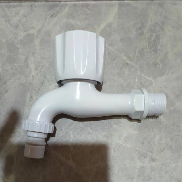 Jual Keran Air Plastik Kran PVC ukuran 1/2 inch - Import Korea - Putih ...