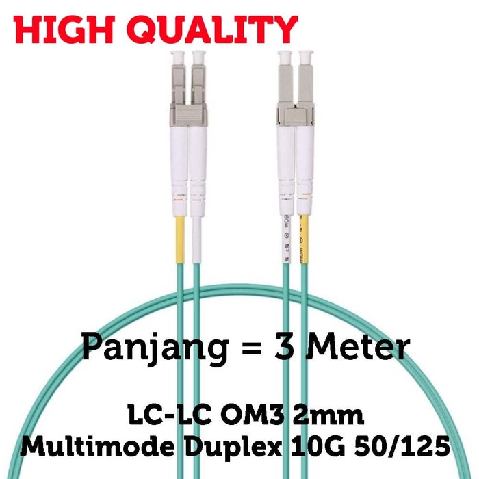 Jual LC-LC OM3 Multimode Duplex 10G 2mm Fiber Optical / Optik Patch Cord 3 Meter | Shopee Indonesia