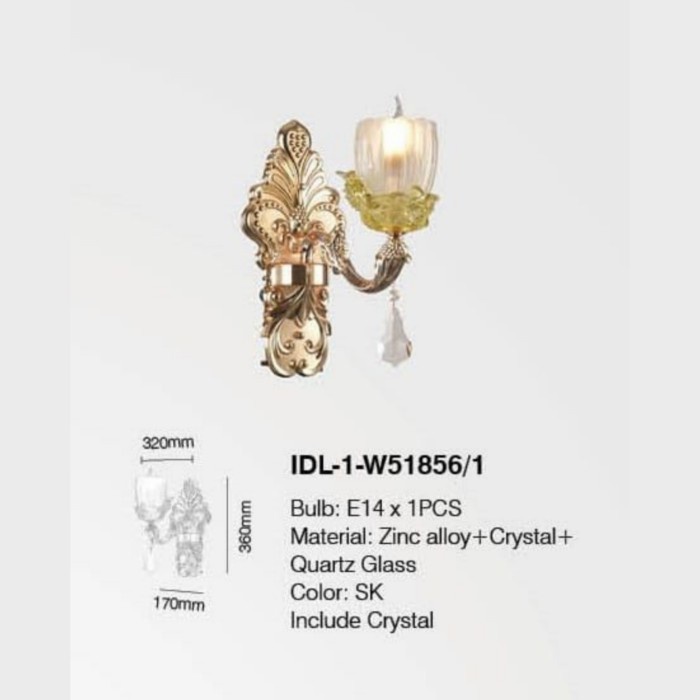 Jual lampu dinding crystal klasik IDL-1-W51856-1 | Shopee Indonesia
