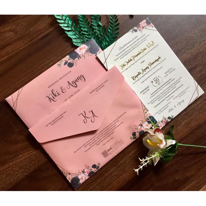 Jual Undangan Pernikahan Hard Cover Amplop / Undangan Pernikahan Elegant Custom Desain 091 ...