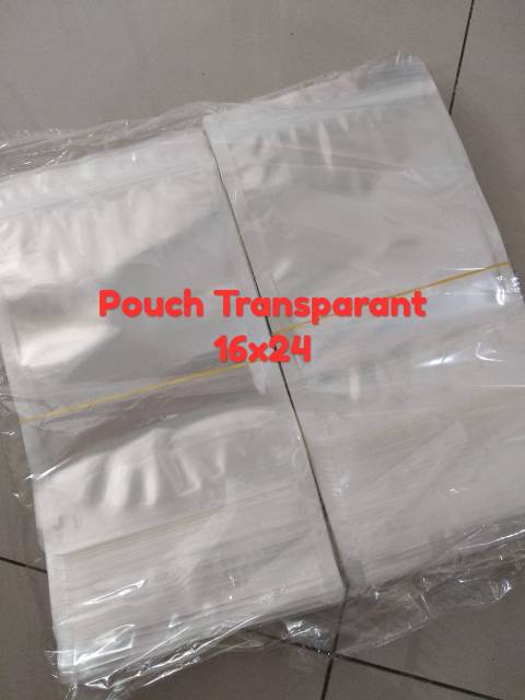 Jual Plastik Klip Bening Berdiri 16x24cm isi 100pcs Standing Pouch ...
