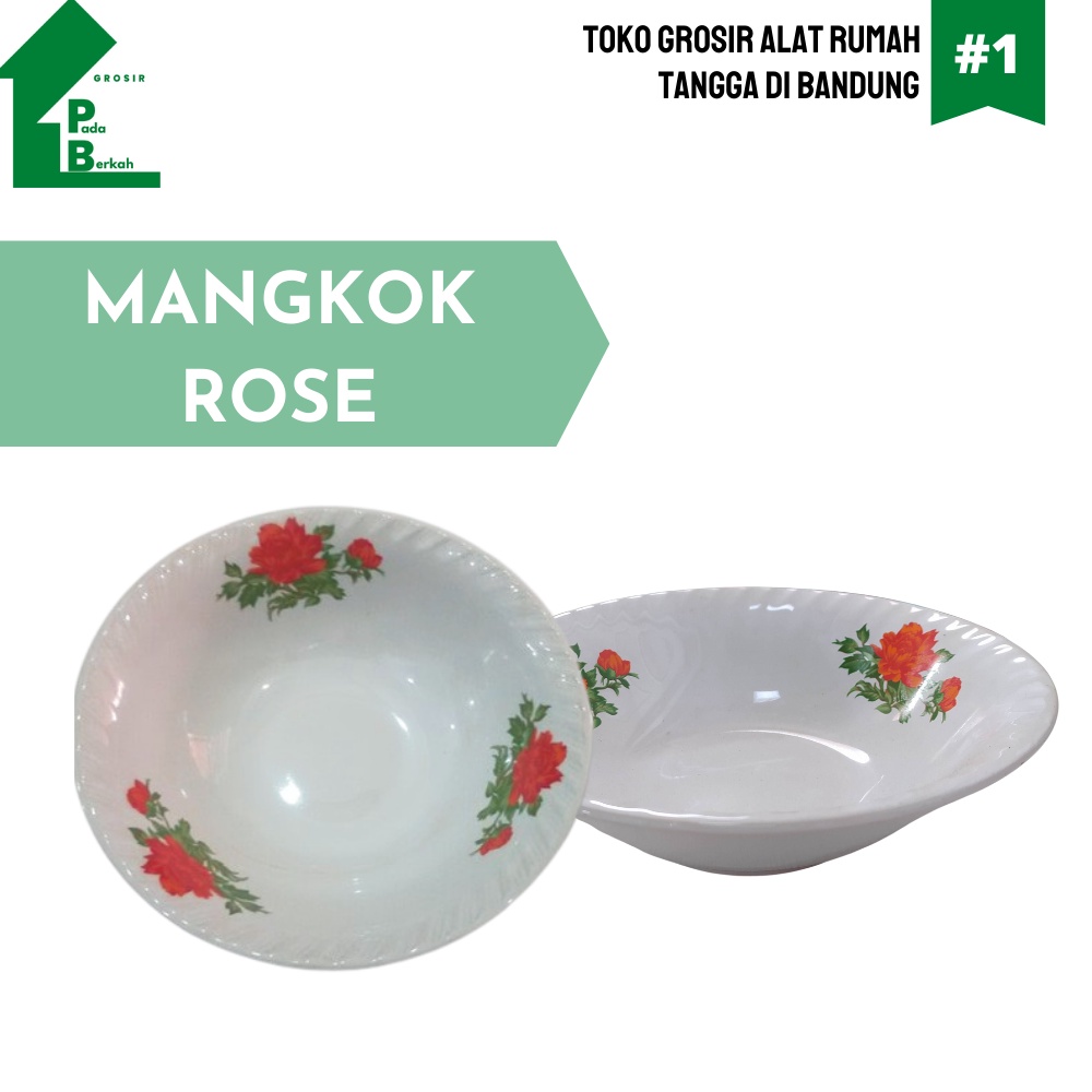 Jual Mangkok Makan Motif Rose Merah Mangkok Keramik Makan Bakso Soto ...