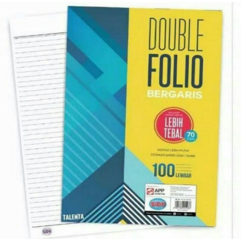 Jual Kertas Double Folio Garis 100 lembar Sidu Sinar Dunia | Shopee ...