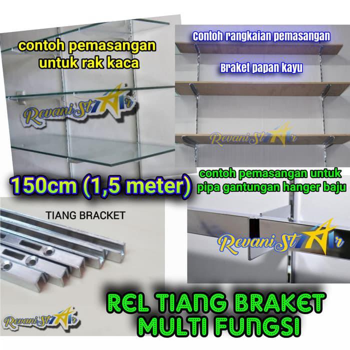 Jual RAK SERBAGUNA / 150cm/1,5meter rel tiang braket siku rak kaca ...