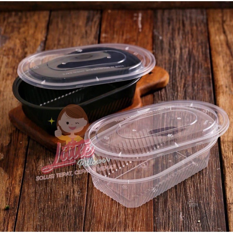 Jual Isi 25pcs Oval 750ml Hitam Thinwall Oval 750ml Hitam Lunch