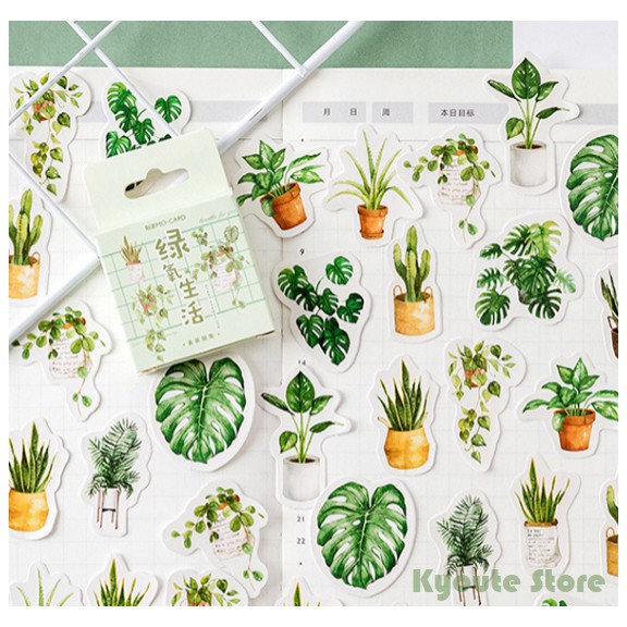Jual Sticker Deco Motif Tanaman Hijau Diary Journaling Bujo Scrapbook ...