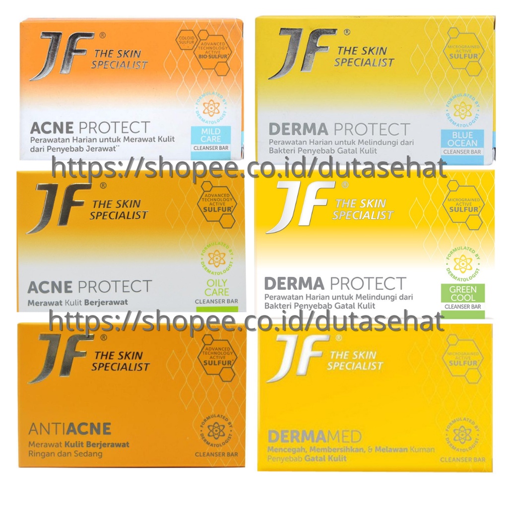 Jual JF Sulfur Acne Protect Mild Care, Green Cool, Dermamed, Blue Ocean ...