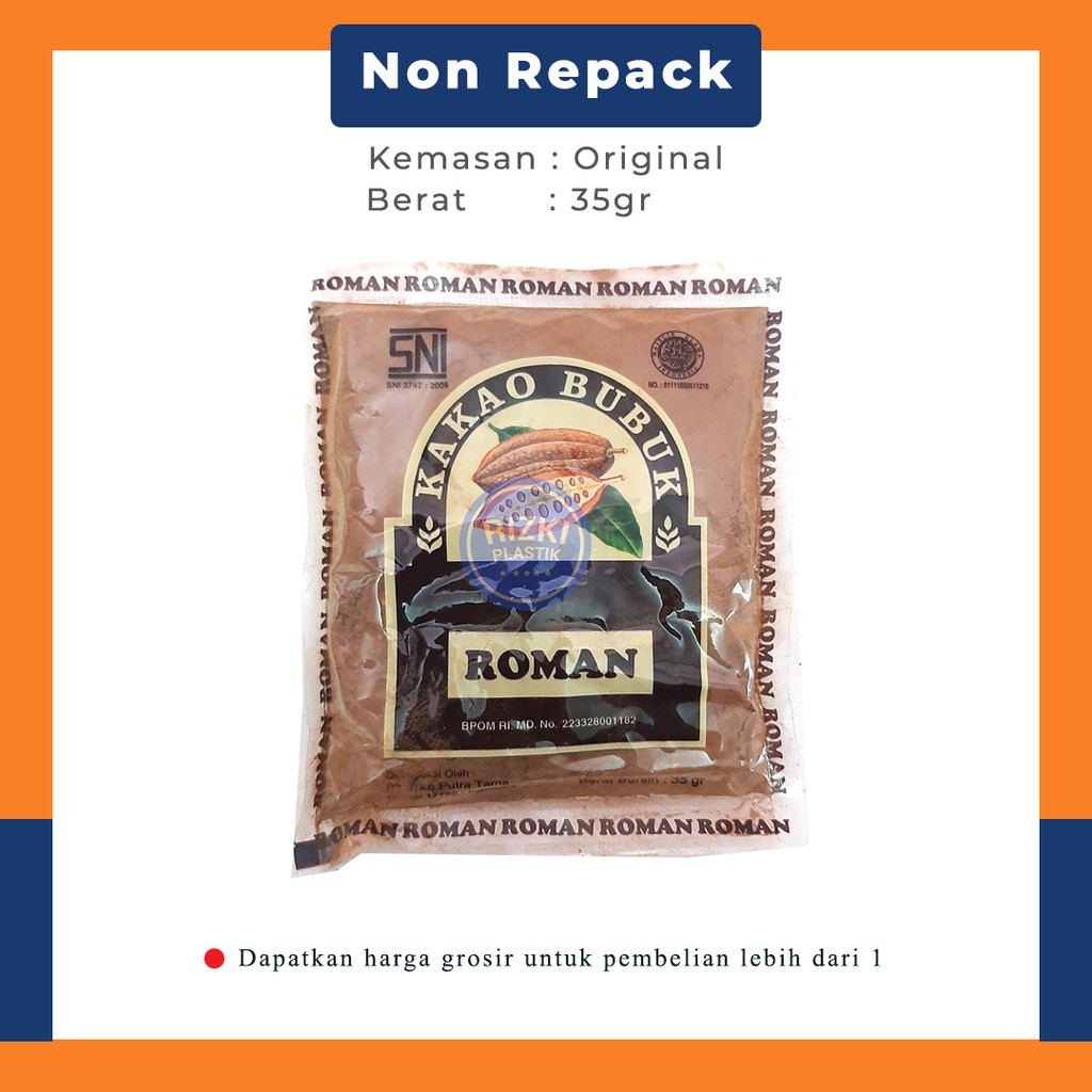 Jual Roman Coklat Bubuk Cocoa Powder 35 Gram Sachet | Bekasi | Shopee ...
