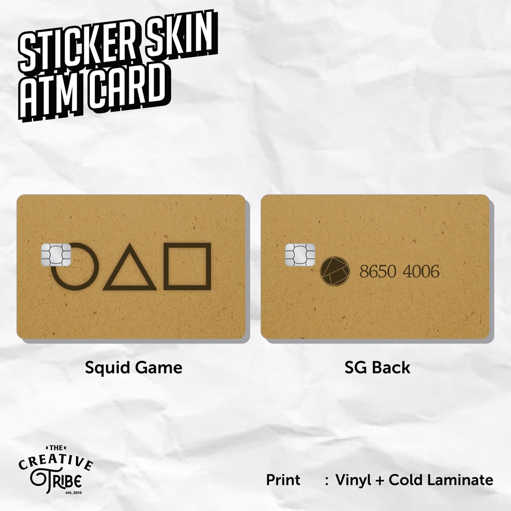 Jual Sticker Skin Card Squid Game Invitation - Vinyl Kartu ATM Debit ...