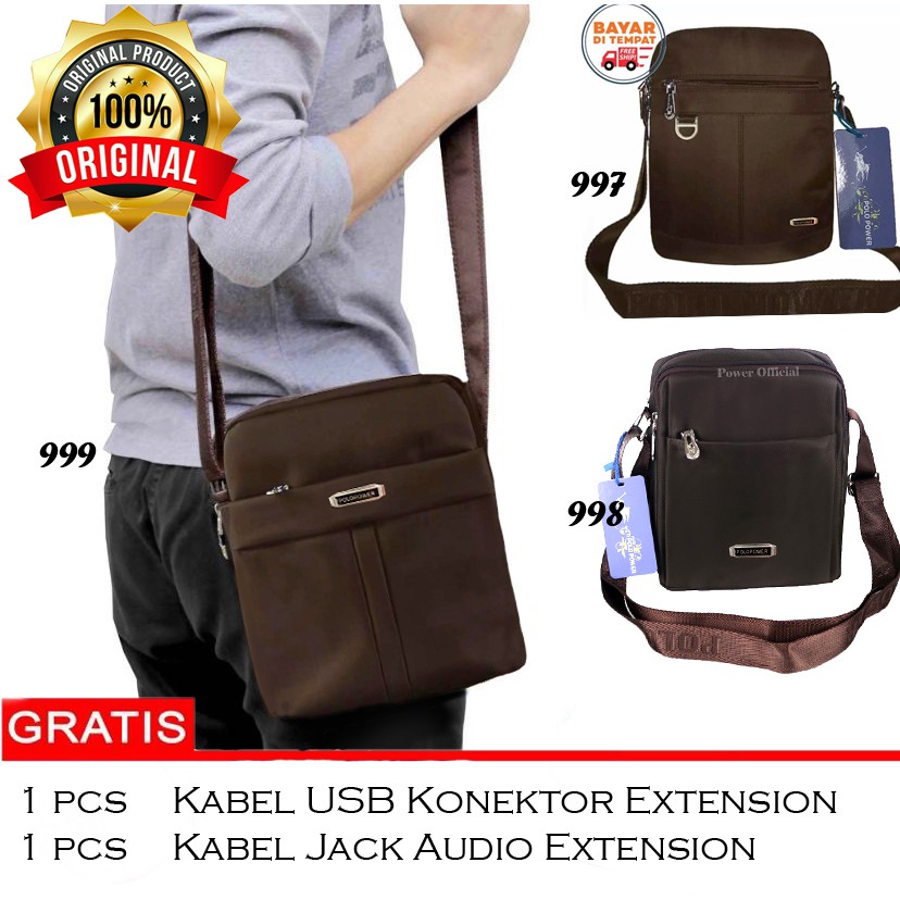 Jual Polo Power - Tas Pria Tas Selempang Import Dual USB Tas Slempang ...