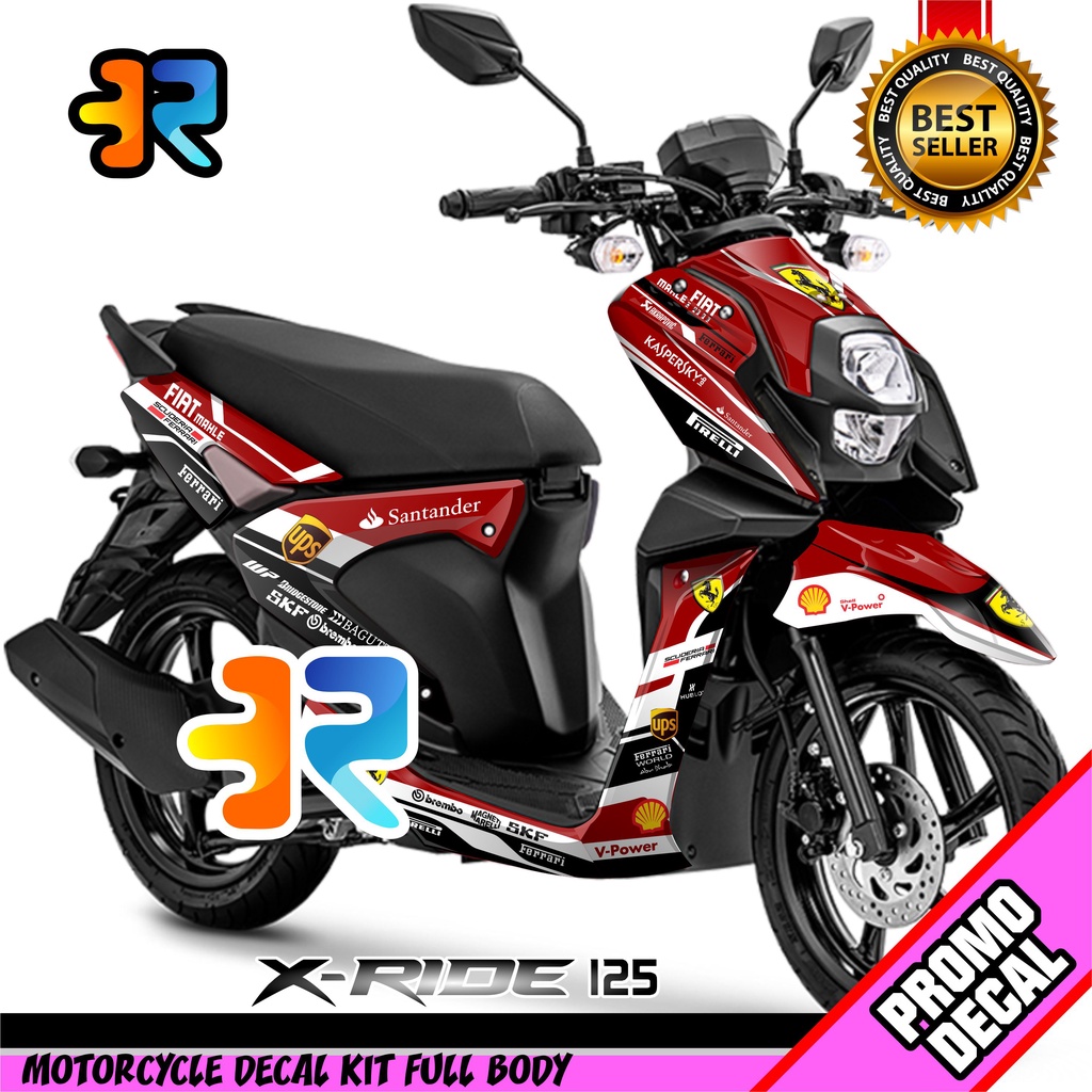 Jual Decal Motor X-Ride 125 Desain Ferrari Sticker Decal XRide 125 Full ...