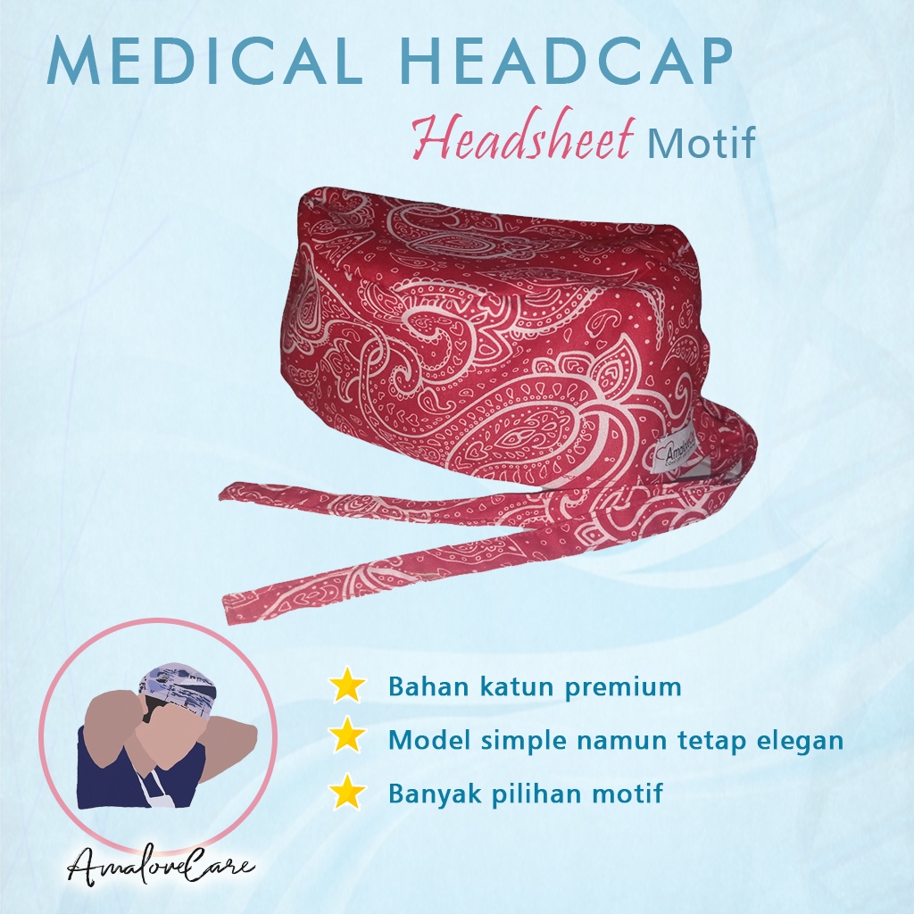 Jual Promo topi bedah / Head cap medis motif / headcap dokter ...