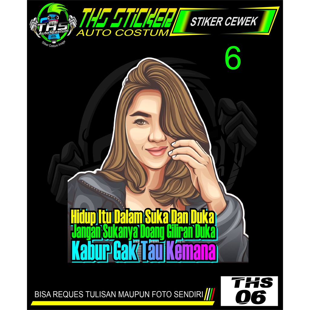 Jual stiker cewek stiker decal mobil gambar cewek stiker truk/canter ...