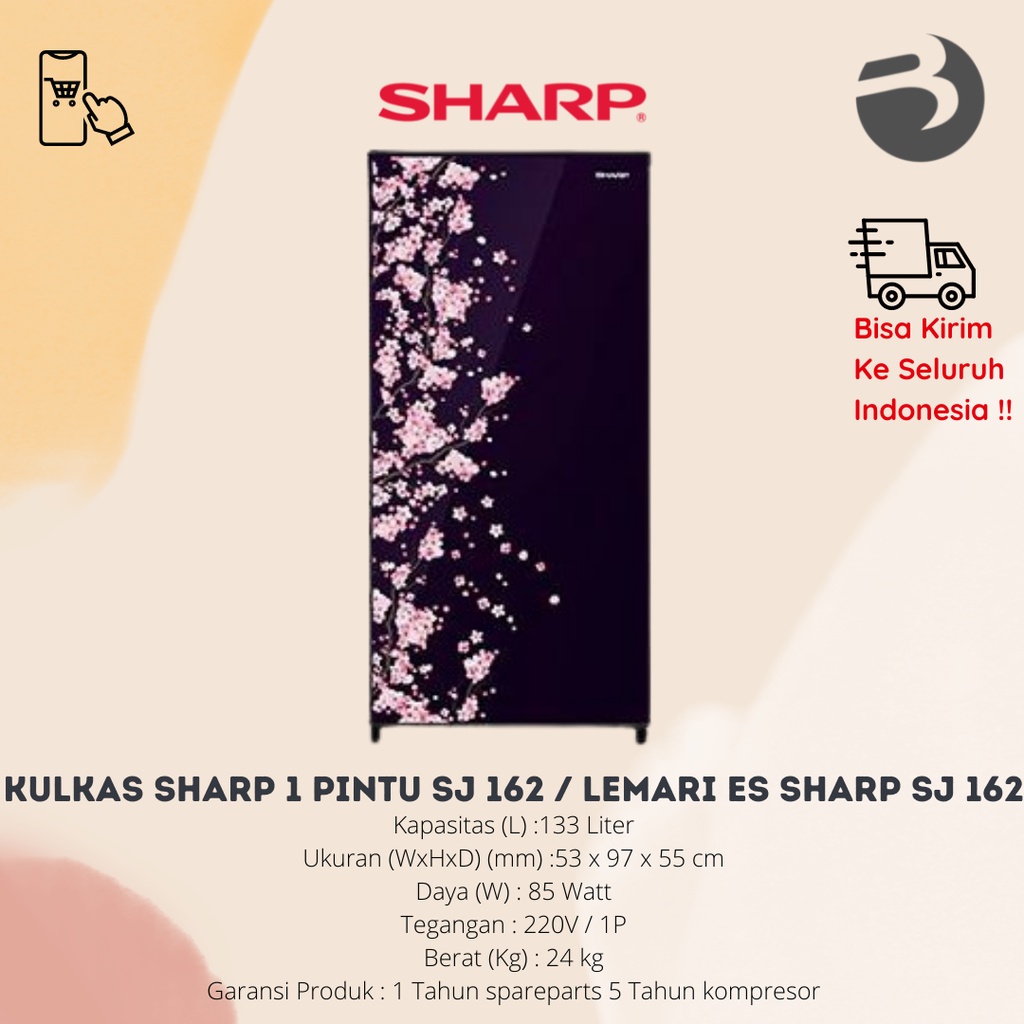 Jual KULKAS SHARP 1 PINTU SJ 162 / Lemari es sharp sj 162 | Shopee ...