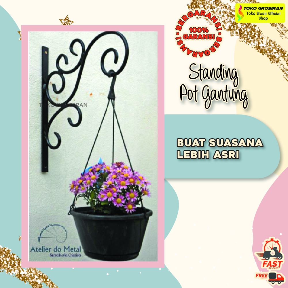 Jual Standing Pot gantung standing pot bunga standing sangkar burung ...