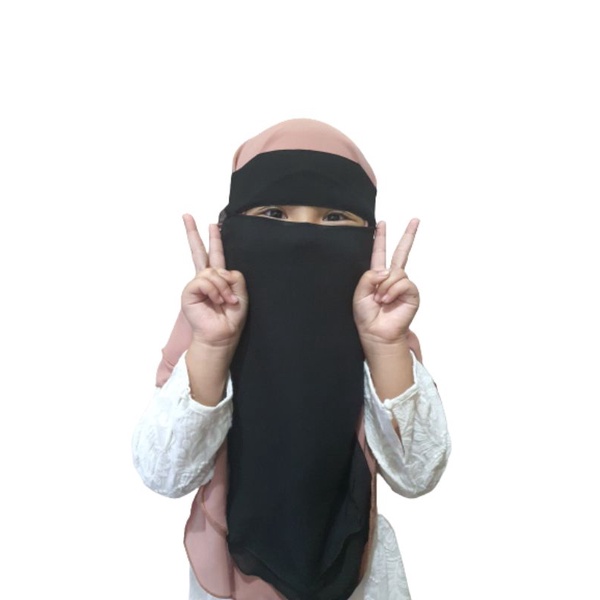 Jual CADAR ANAK NIQAB KIDS BANDANA 2 LAYER NIQOB SIFON TANPA JAHITAN BAWHA MATA HIJAB | Shopee ...