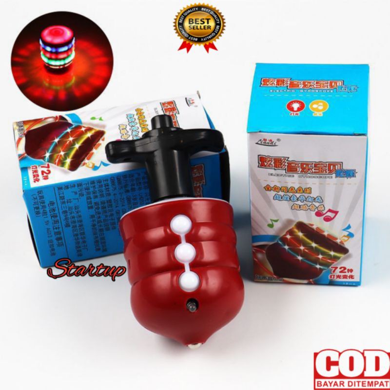 Jual Mainan Gasing LED Gyroscope musik nyala lampu / Mainan Anak-anak ...