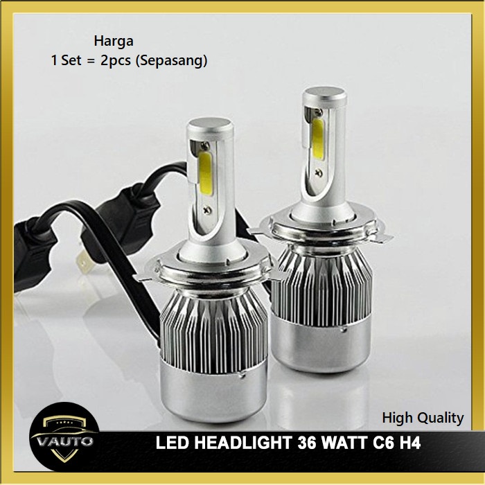 Jual LED Headlight C6 36 Watt H4 / LED H4 Ultra Bright DIM | Shopee ...