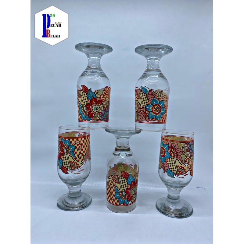 Jual Gelas Kaki Motif Batik ~ Valisha | Shopee Indonesia