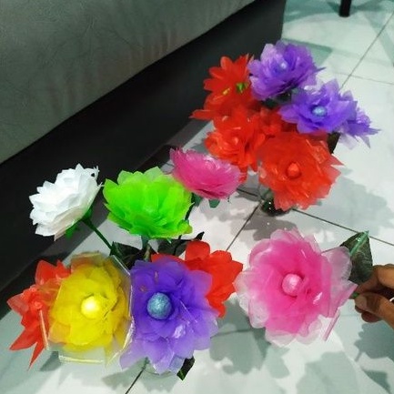 Jual bunga plastik kresek - prakarya bunga mawar daur ulang plastik ...