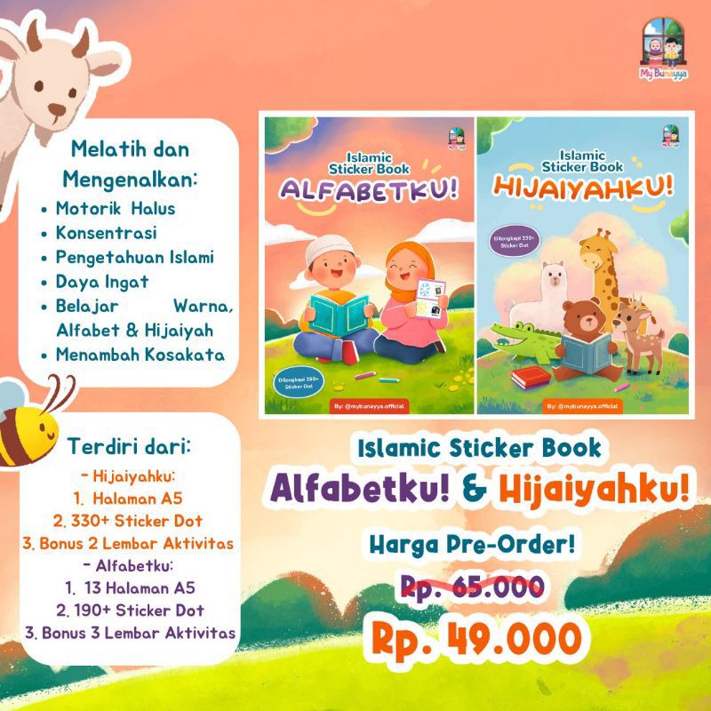 Jual [READY] Buku Stiker Islamic Sticker Book: Hijaiyahku dan Alfabetku ...
