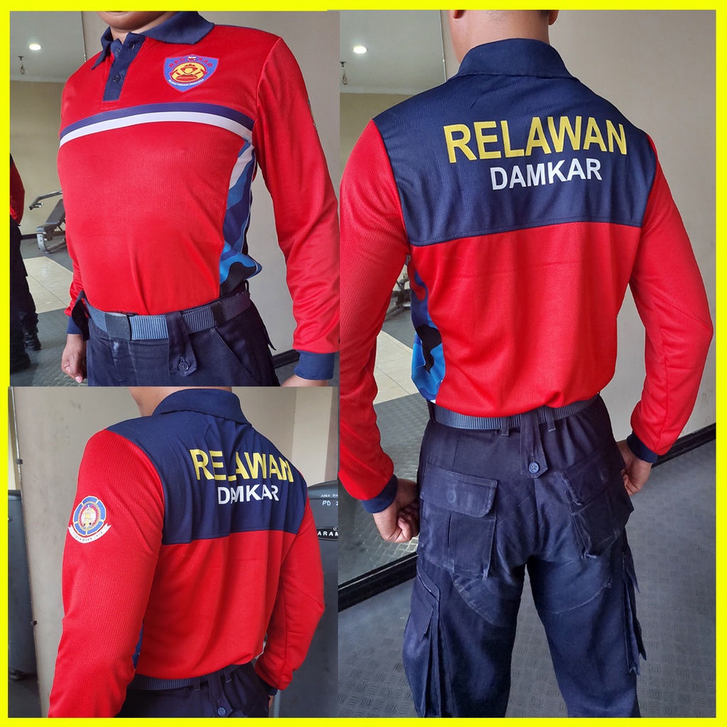 Jual Kaos Redkar Pemadam Jersey Panjang Merah / KS-187 | Shopee Indonesia