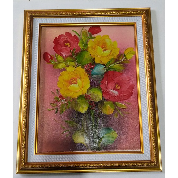 Jual lukisa. bunga ukuran 40x50 harga sudah dengan Bingkai tinggal ...
