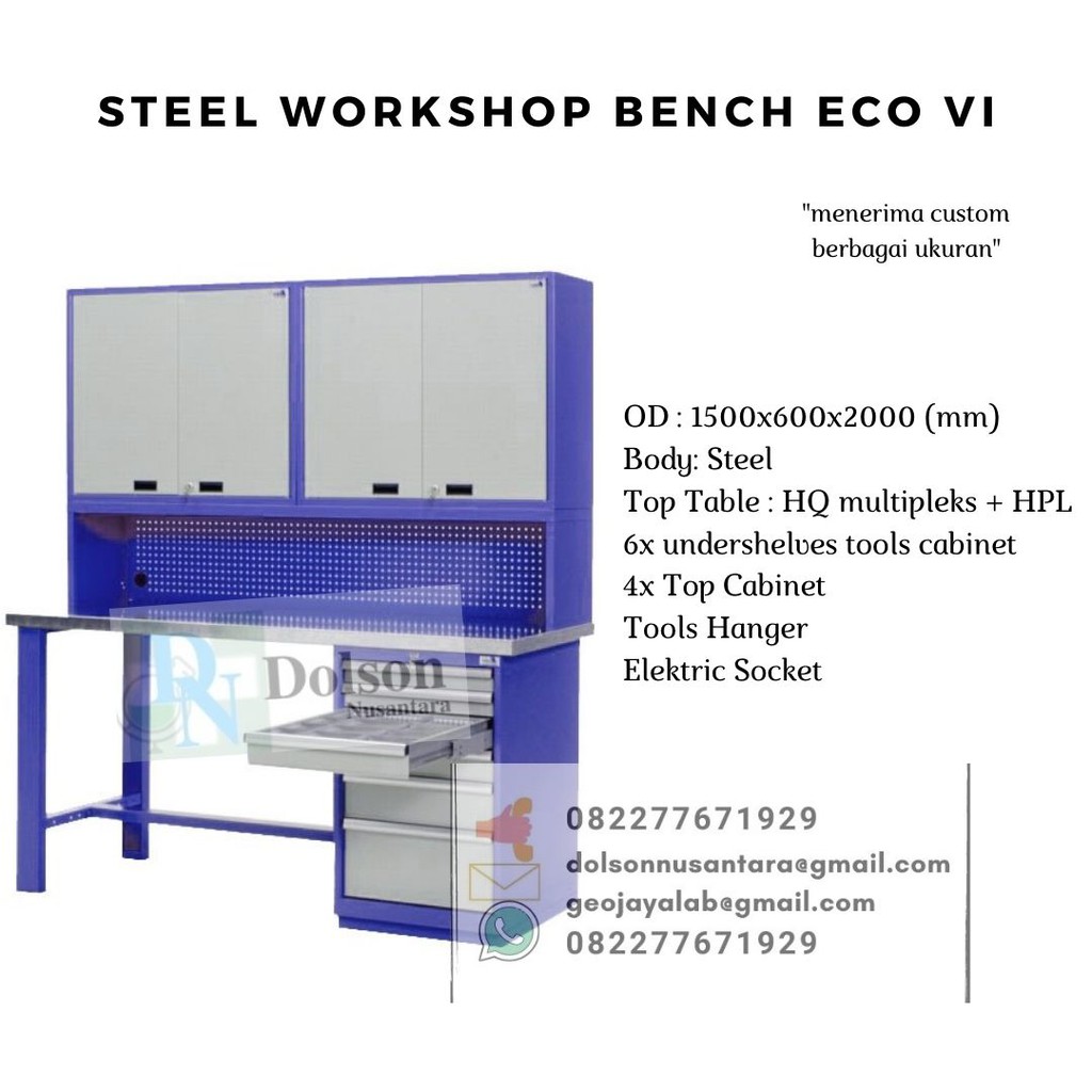 Jual Steel Workshop Table Bench Meja Kerja Industri Bengkel Workstation ...