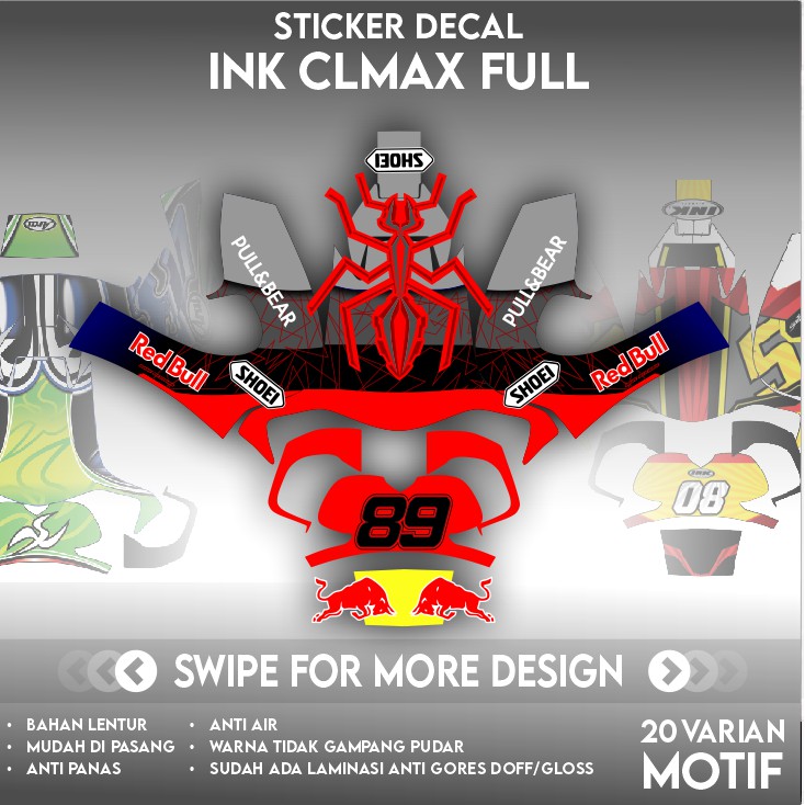 Jual Sticker Decal Helm INK CLMAX Part 1| Decal sticker | Decal helm ...