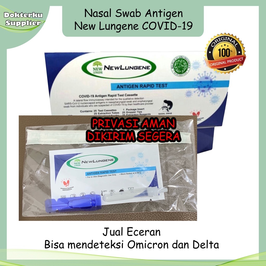 Jual Alat test Antigen New Lungene Nasal Swab Kemenkes ORIGINAL ( HARGA ...