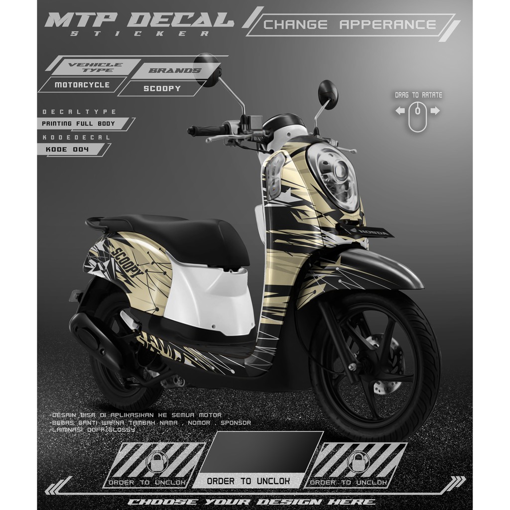 Jual Decal Stiker Dekal sticker Scoopy lama Custom full body MTP - 04 ...