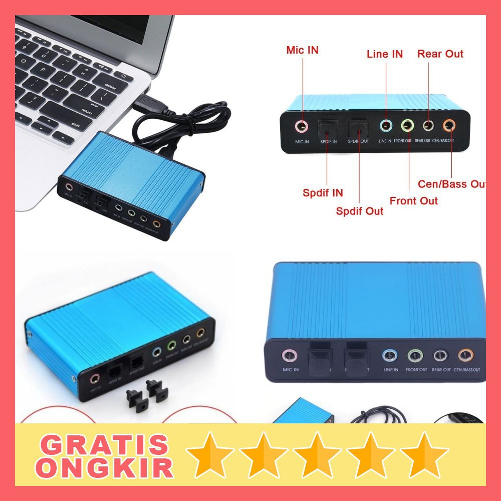 Jual Grab Medan Soundcard HomeTheater Sound Card External 5.1 Suround ...