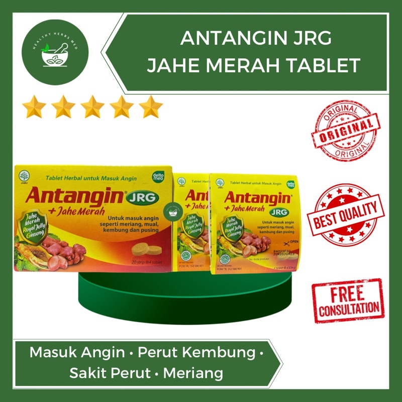 Jual Antangin Jahe Merah JRG Tablet Herbal Untuk Masuk Angin | Shopee ...