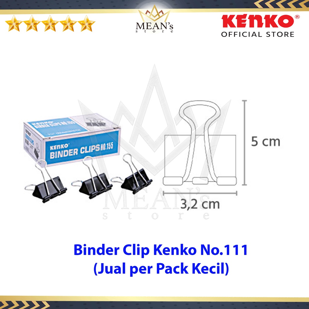 Jual Binder Clip Kenko No.155 / Penjepit Kertas / Clip Hitam | Shopee ...