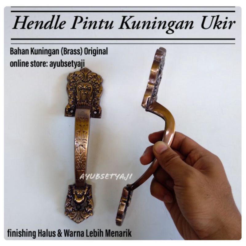 Jual Handle Pintu Kuningan Ukir Hendel Pintu Batik hendle gagang pintu ...