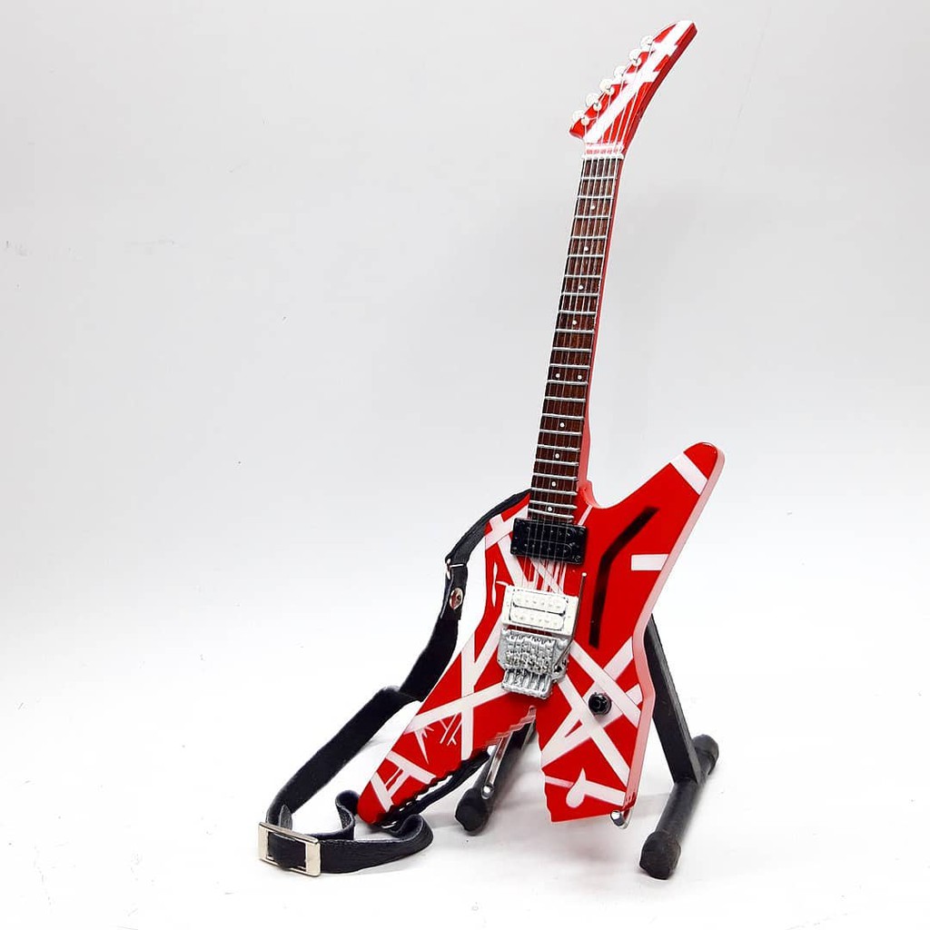 Jual Miniatur Gitar Kramer Evh Charve eddie VAN HALEN Explorer Kualitas ...