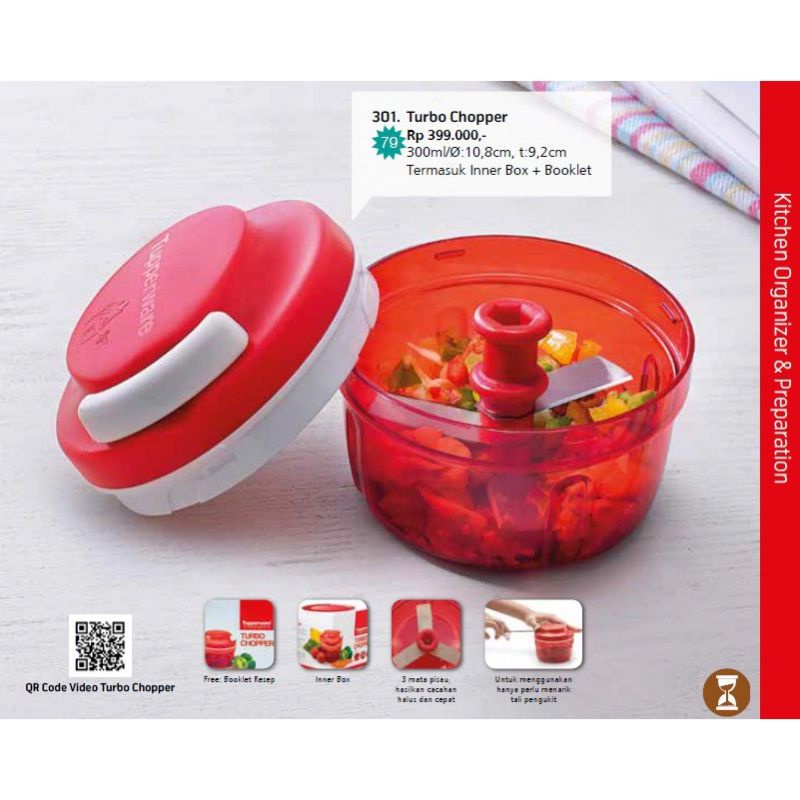 Jual turbo chopper tupperware merah with box | Shopee Indonesia
