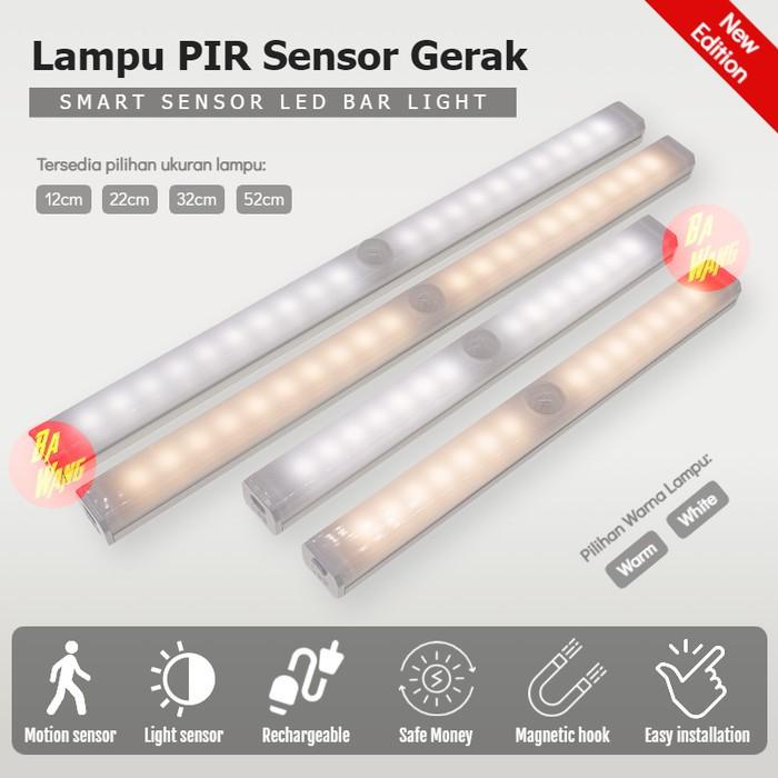 Jual Lampu PIR Sensor Gerak Otomatis Lemari Dinding Cabinet LED Bar ...